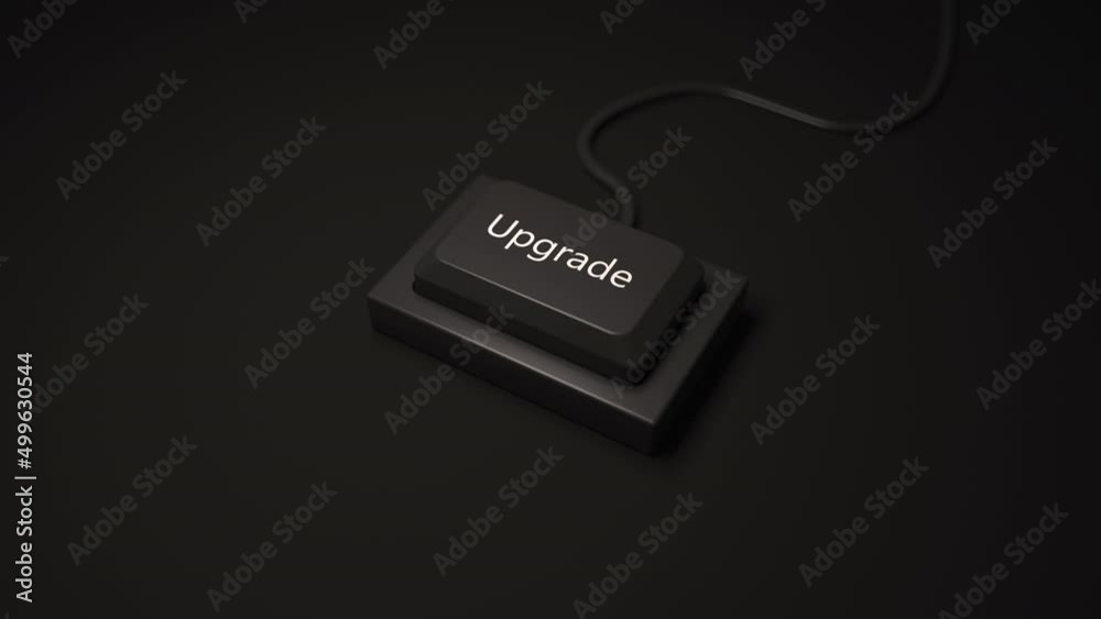 Minimalist button key with the inscription UPGRADE by pressing in black ... Minimalist button key with the inscription UPGRADE by pressing in black ...