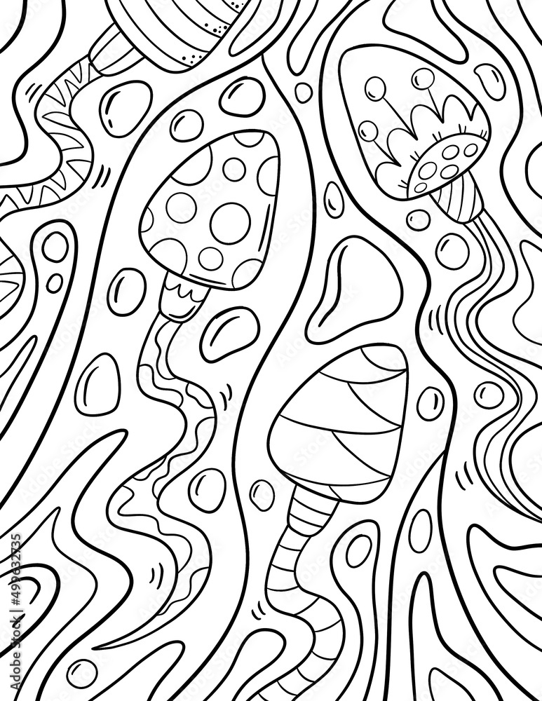 Adult coloring page in doodle style. Trendy adult coloring page, great ...