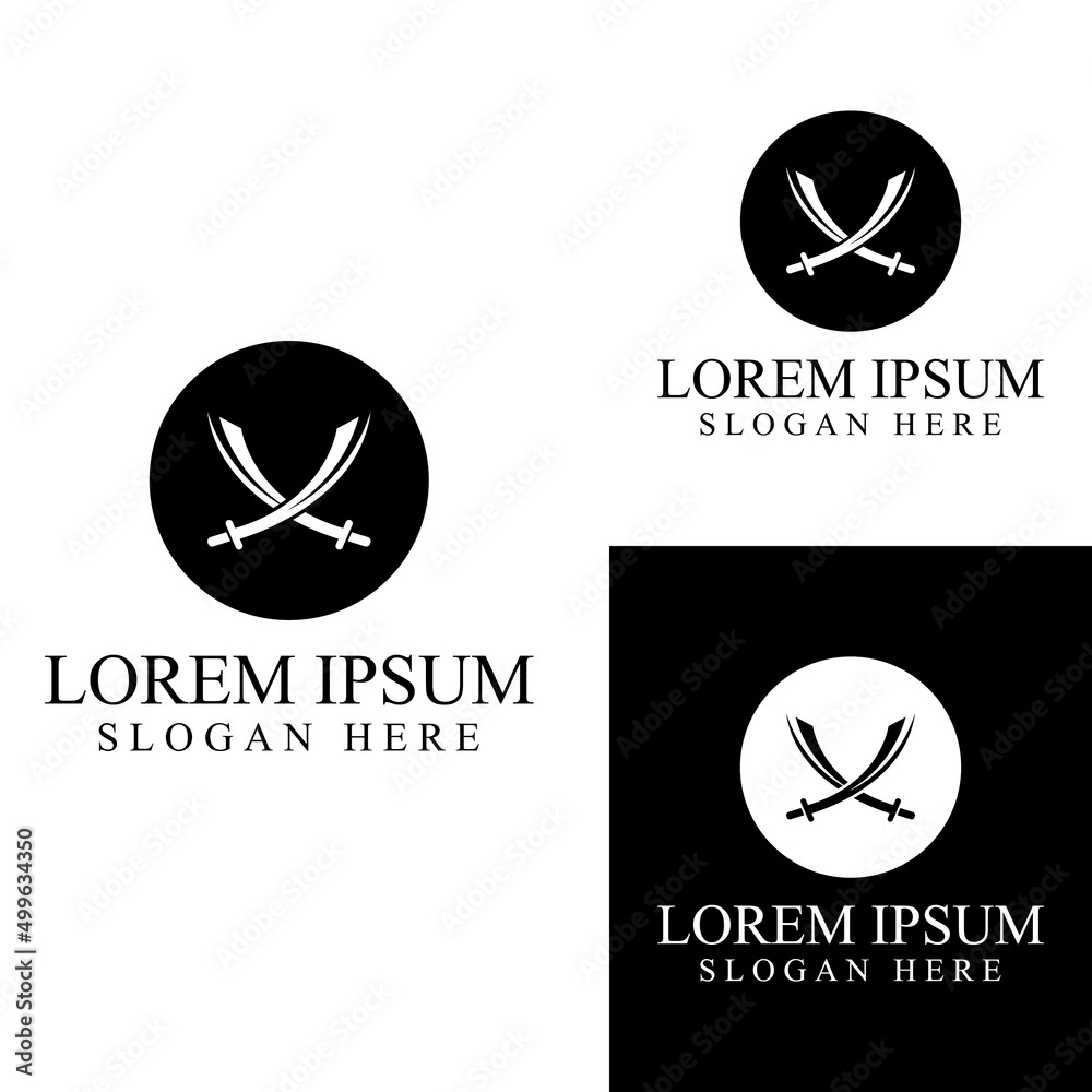 Sword, shield and king's sword logo. Logo design vector illustration ...