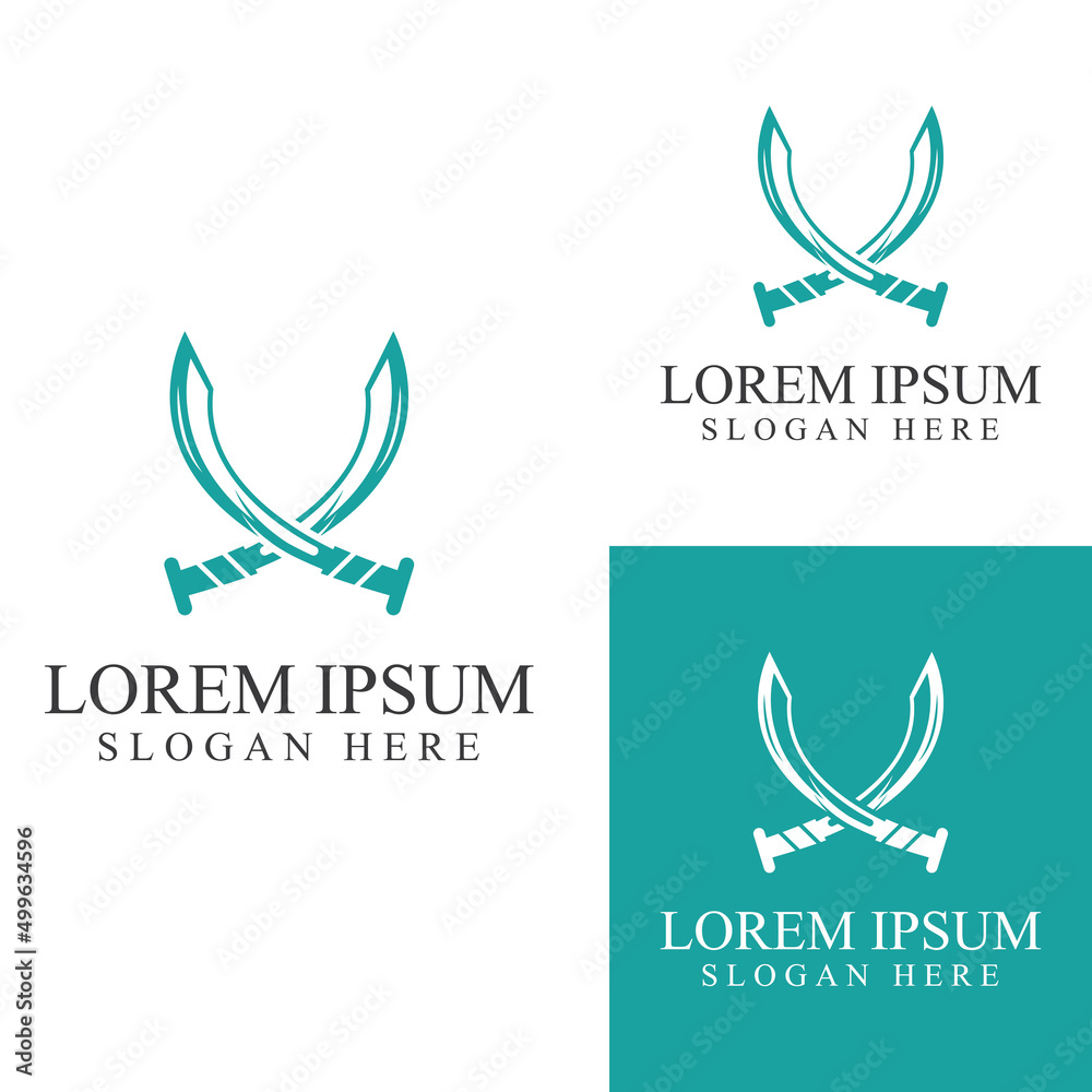 Sword, shield and king's sword logo. Logo design vector illustration ...
