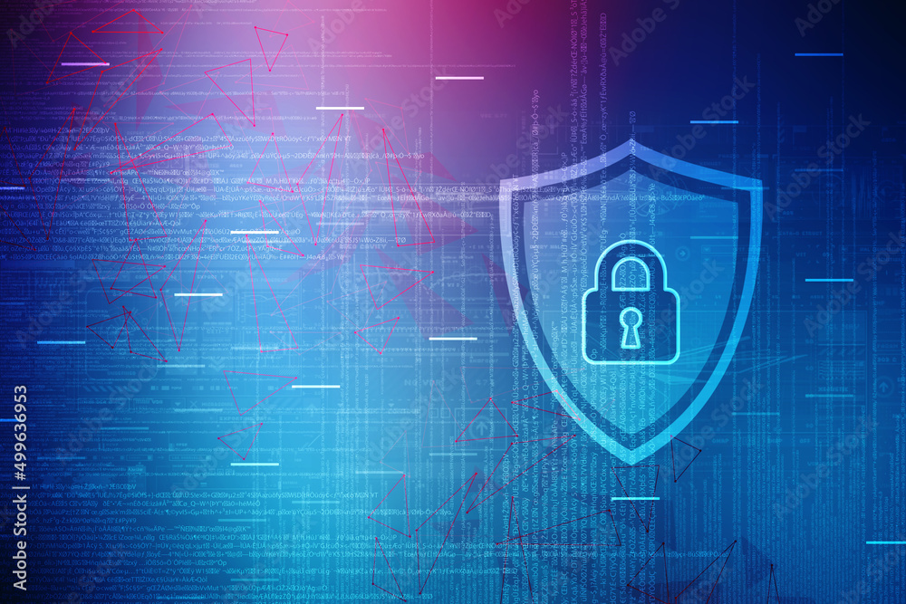 Security shield 2d rendering illustration Stock Illustration | Adobe Stock