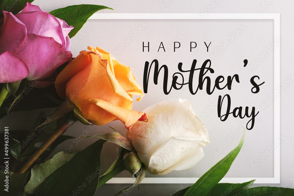 Happy Mothers Day text for holiday card greeting message with modern ...