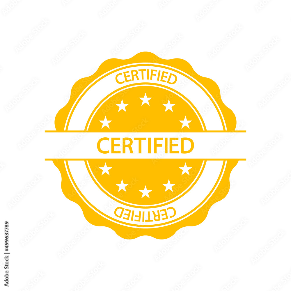 Certified stamp. Certificate seal. Stamp for certified and official ...