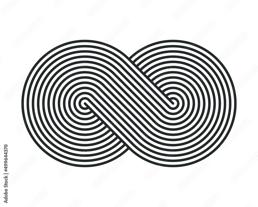 Infinity graphic symbol. Graphic design element. Abstract geometric ...