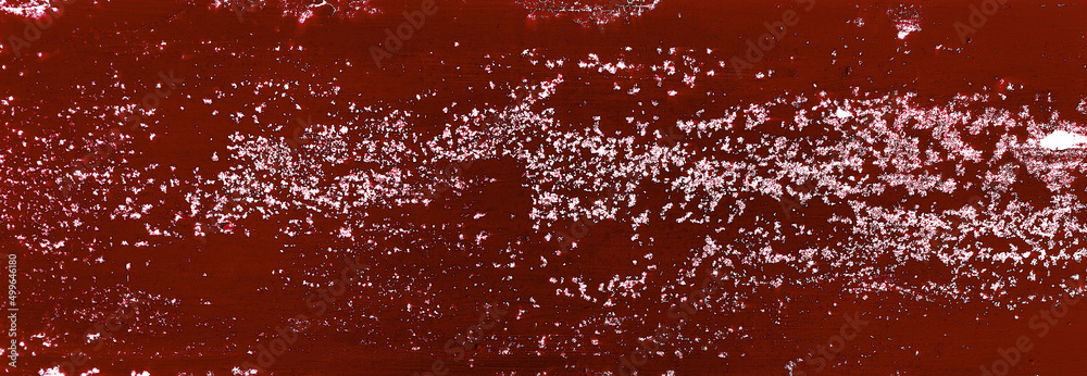 white grainy rust stain texture on red metallic background with space ...