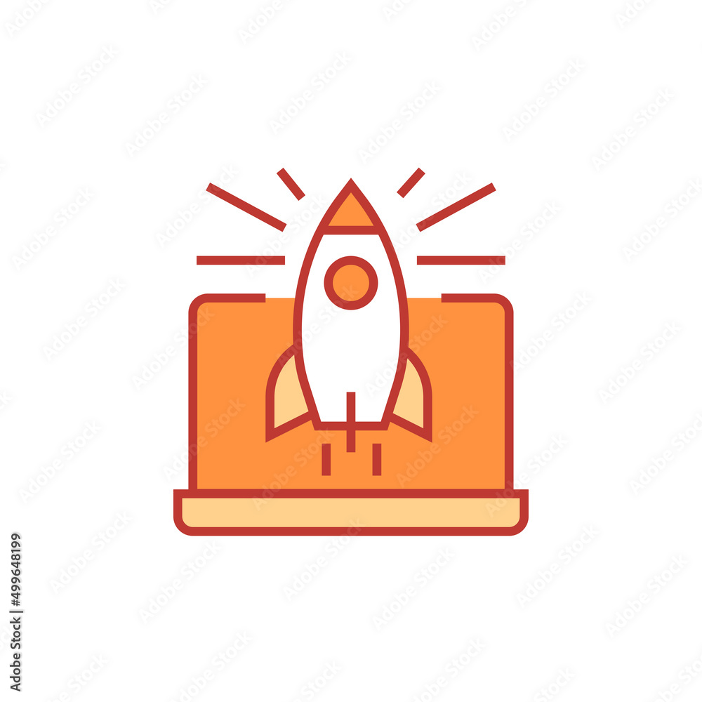 Startup icon. New project vector illustration. Isolated contour of ...