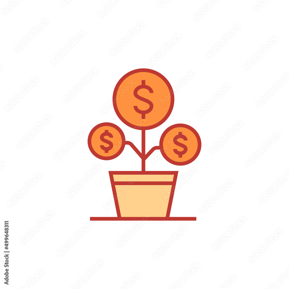 Financial profit increase icon. Growth investment vector illustration ...