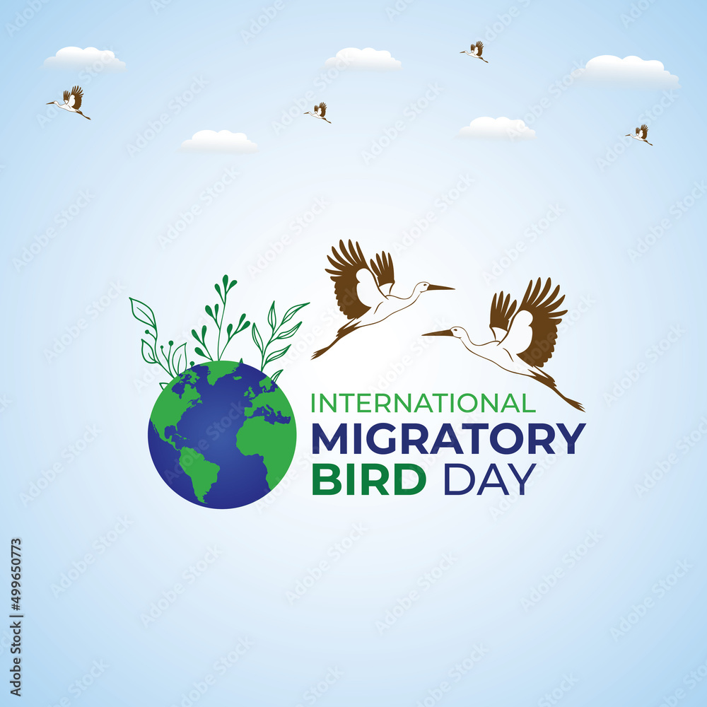 World Migratory Bird Day. Template for background, banner, card, poster ...