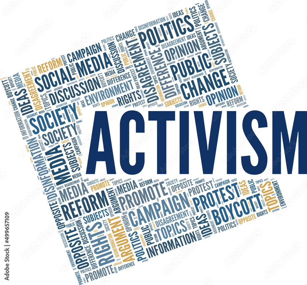 Activism conceptual vector illustration word cloud isolated on white ...
