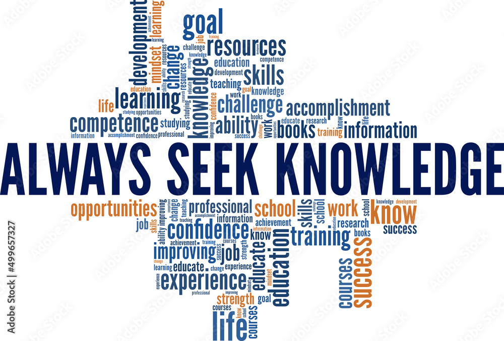 Always Seek Knowledge conceptual vector illustration word cloud ...