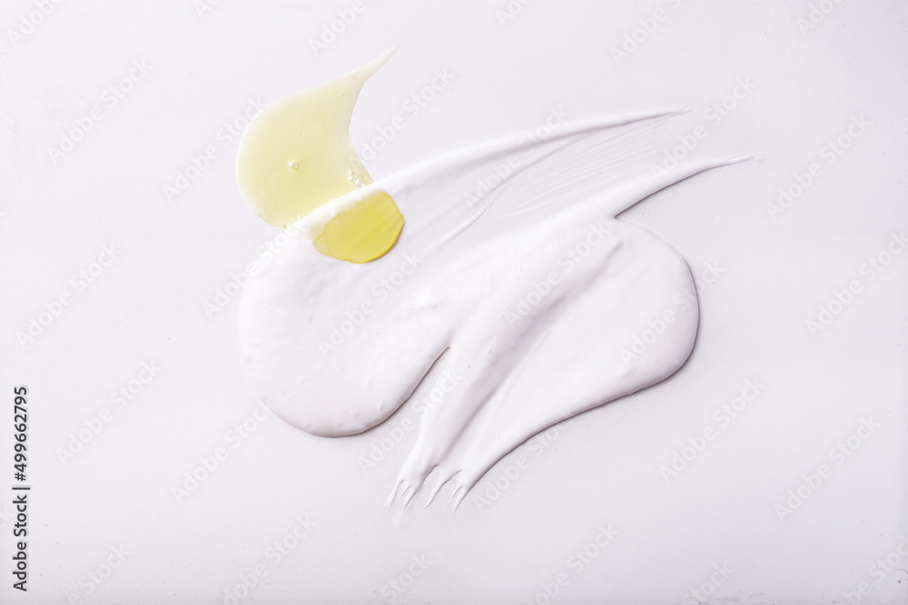 Skin care product texture swatches. White face wash cream lotion. Stock ...