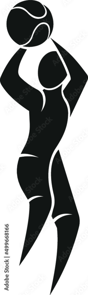 Cartoon Basketball Player Ball Shooting Stick Man Sport Athlete Logo ...