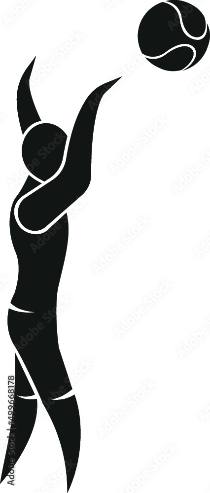 Cartoon Basketball Player Ball Shooting Stick Man Sport Athlete Logo ...