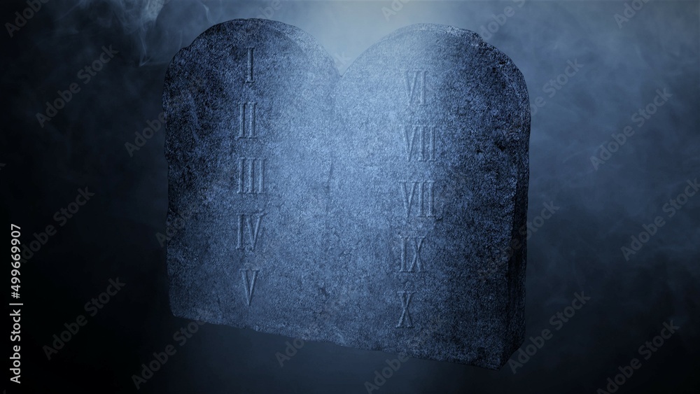 the ten commandments stones 3d illustration Stock Illustration | Adobe ...