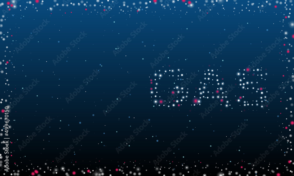 On the right is the gas text symbol filled with white dots. Pointillism ...