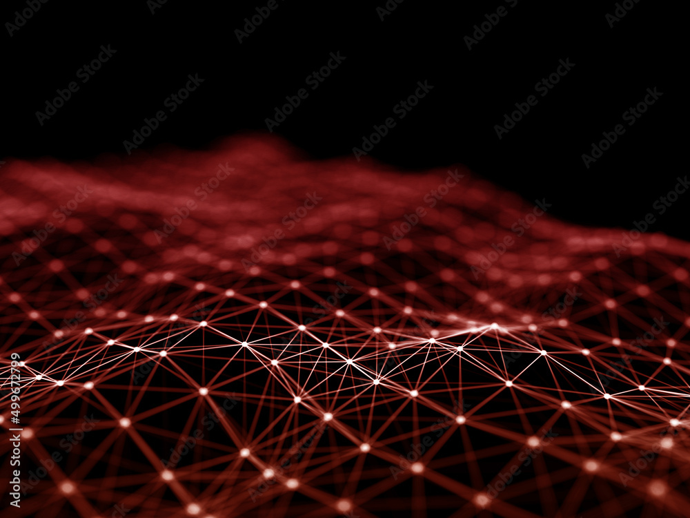 3d Abstract Network Communications Background With Plexus Design Stock