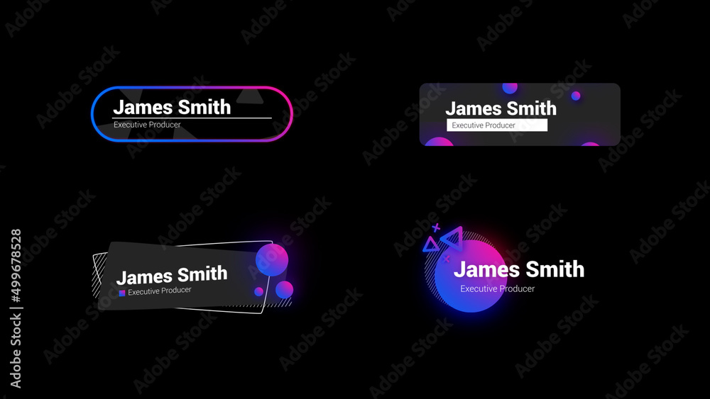 Glowing Gradient Lower Thirds Stock Template | Adobe Stock