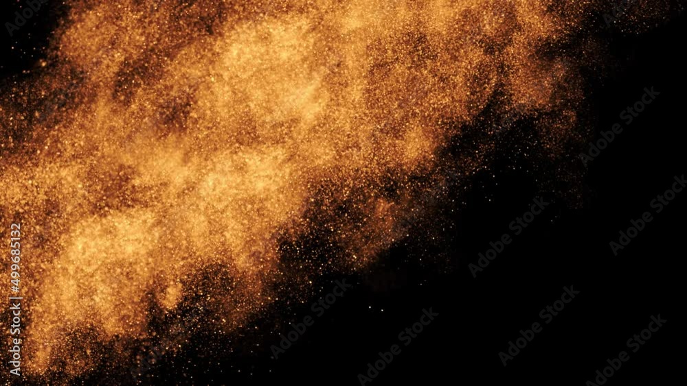 golden waves motion abstract of particles gold dust with stars on black ...