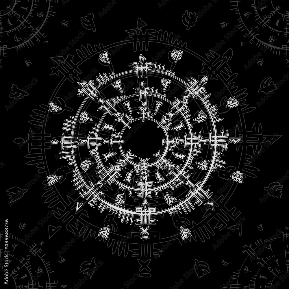 Circle magic rune silhouette Stock Vector | Adobe Stock