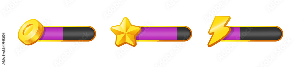 Money bar, energy bar, bonus bar. Scale for video game. Video game ...