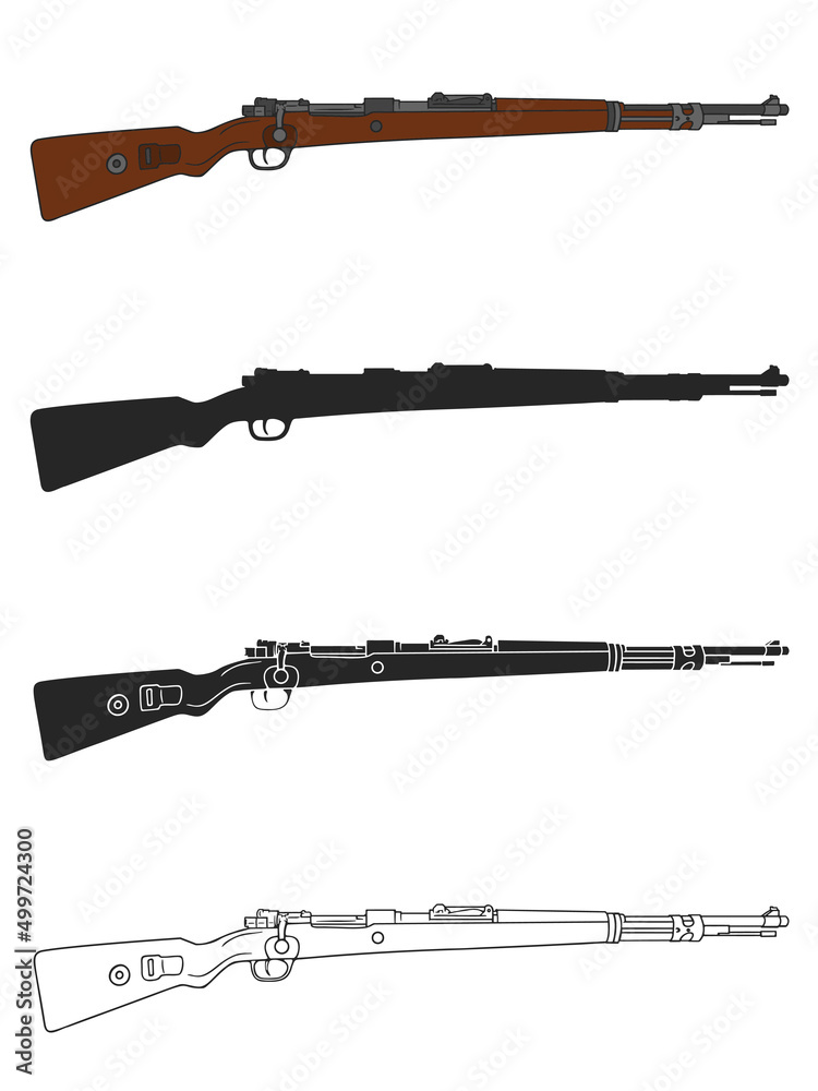 Poster German WW2 rifle. Vector illustration set – Wall Art | UkPosters