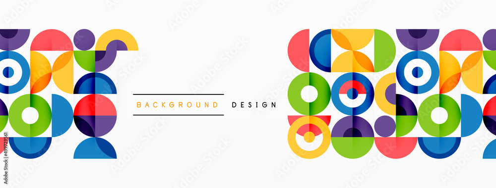 Colorful circle abstract background. Template for wallpaper, banner ...