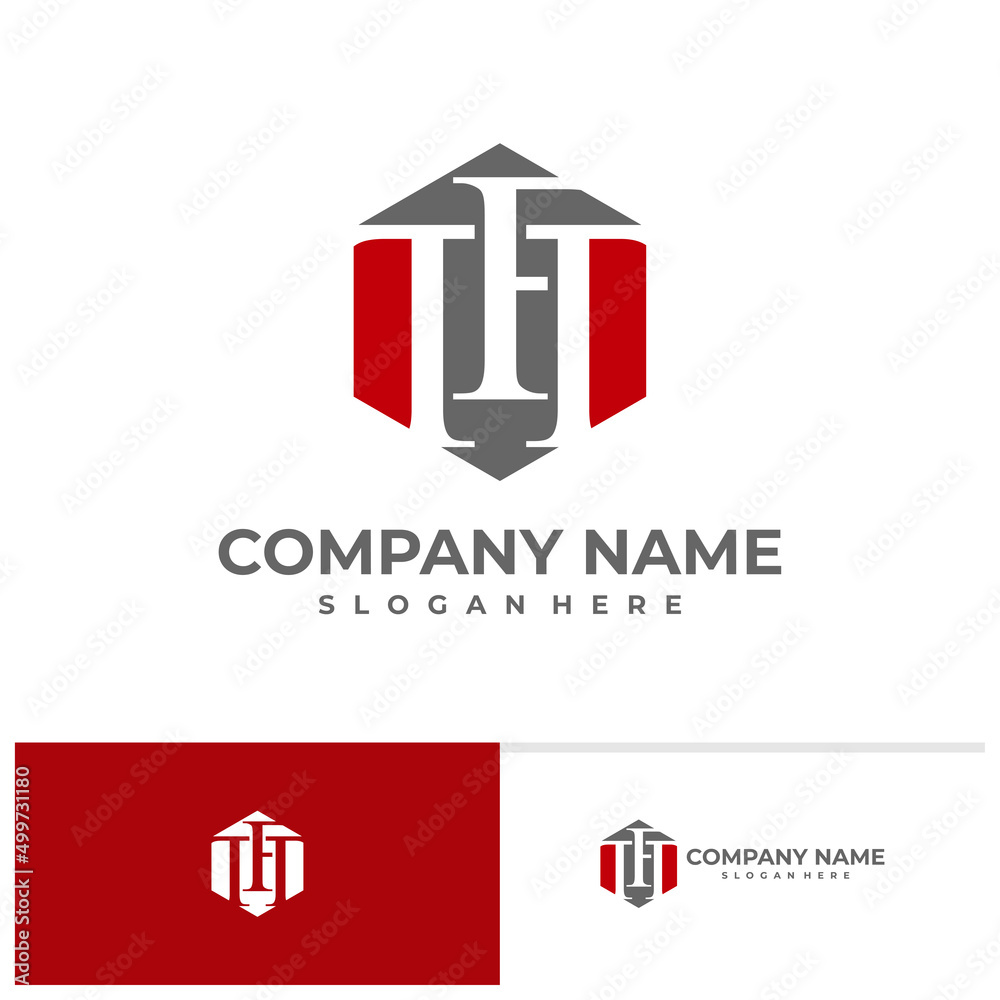 Initial T F T logo design vector template, Creative T logo design ...