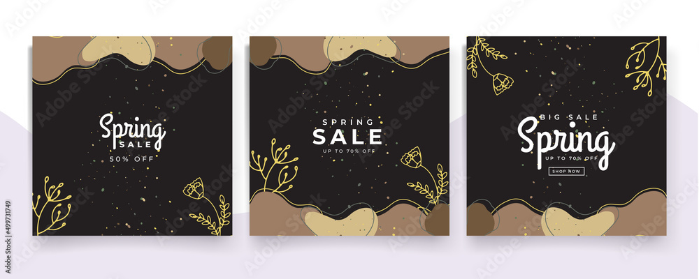 Trendy abstract square art templates. Suitable for social media posts ...