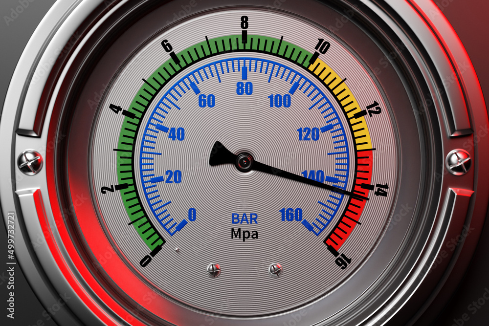 Round temperature gauge isolated on a white background. Circular ...