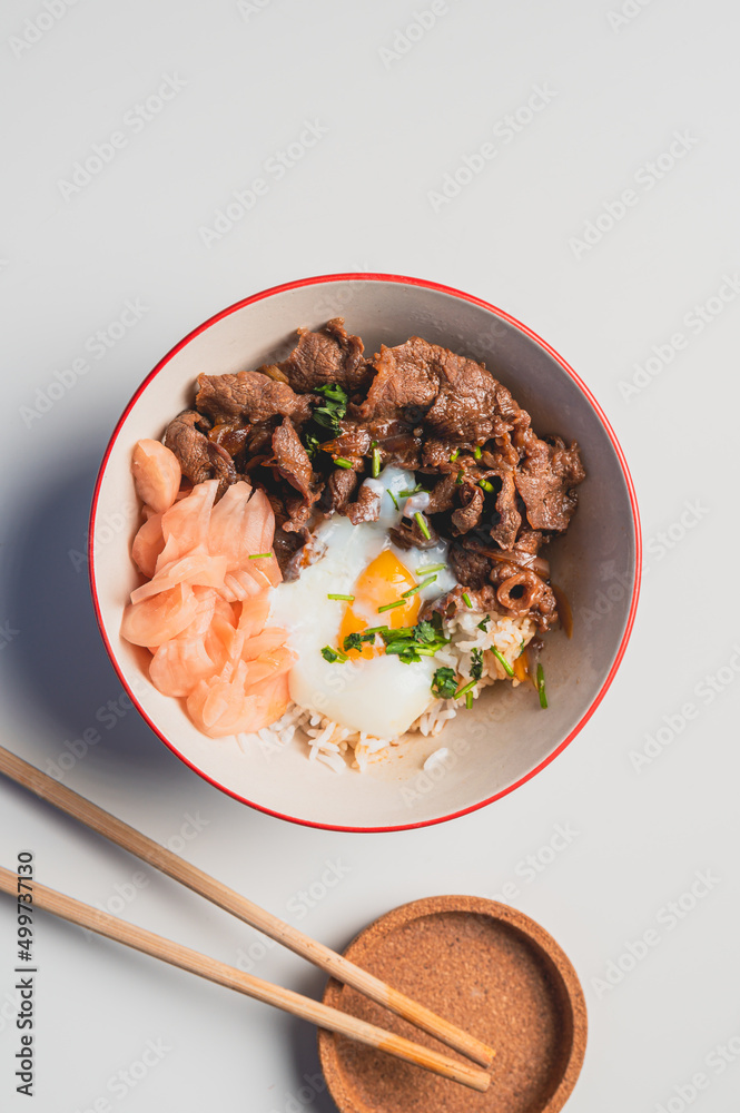 GYUDON Japanese beef & Rice,Japanese traditional dish Gyudon made from ...