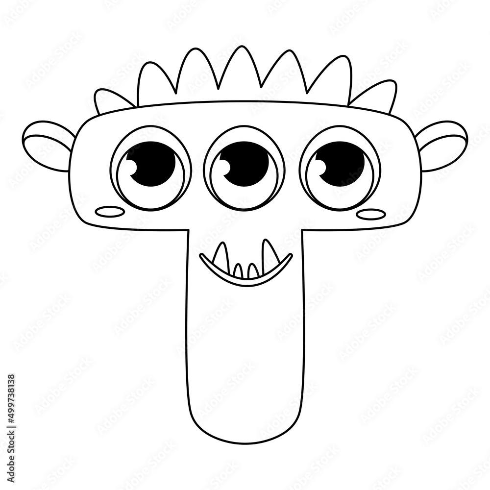 Monster alphabet coloring page book. Coloring page english alphabet for ...