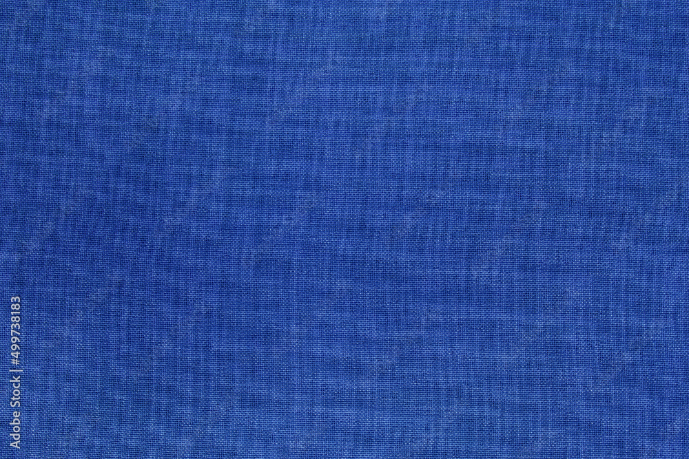 Photo & Art Print Dark blue linen fabric cloth texture background, seamless pattern of natural ...