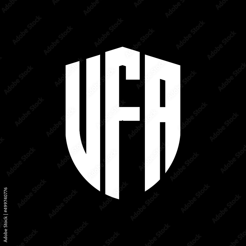 VFA letter logo design. VFA modern letter logo with black background ...