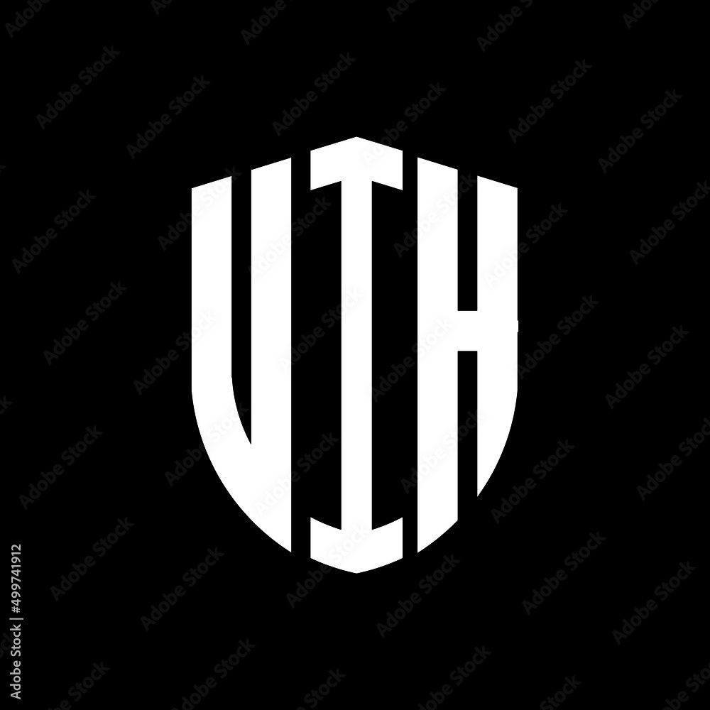VIH letter logo design. VIH modern letter logo with black background ...