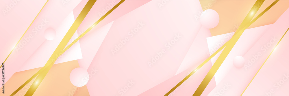 Modern light pink and gold abstract background. Abstract geometric ...
