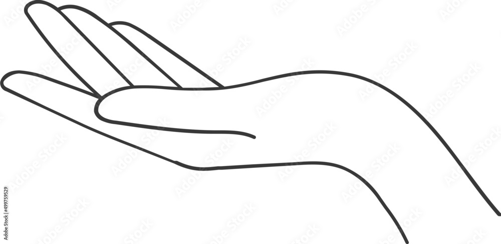 Female hand gesture with open palm Stock Vector | Adobe Stock