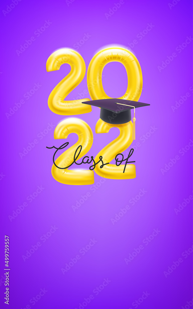 Class of 2022 vector vertical card with calligraphic inscription Stock ...