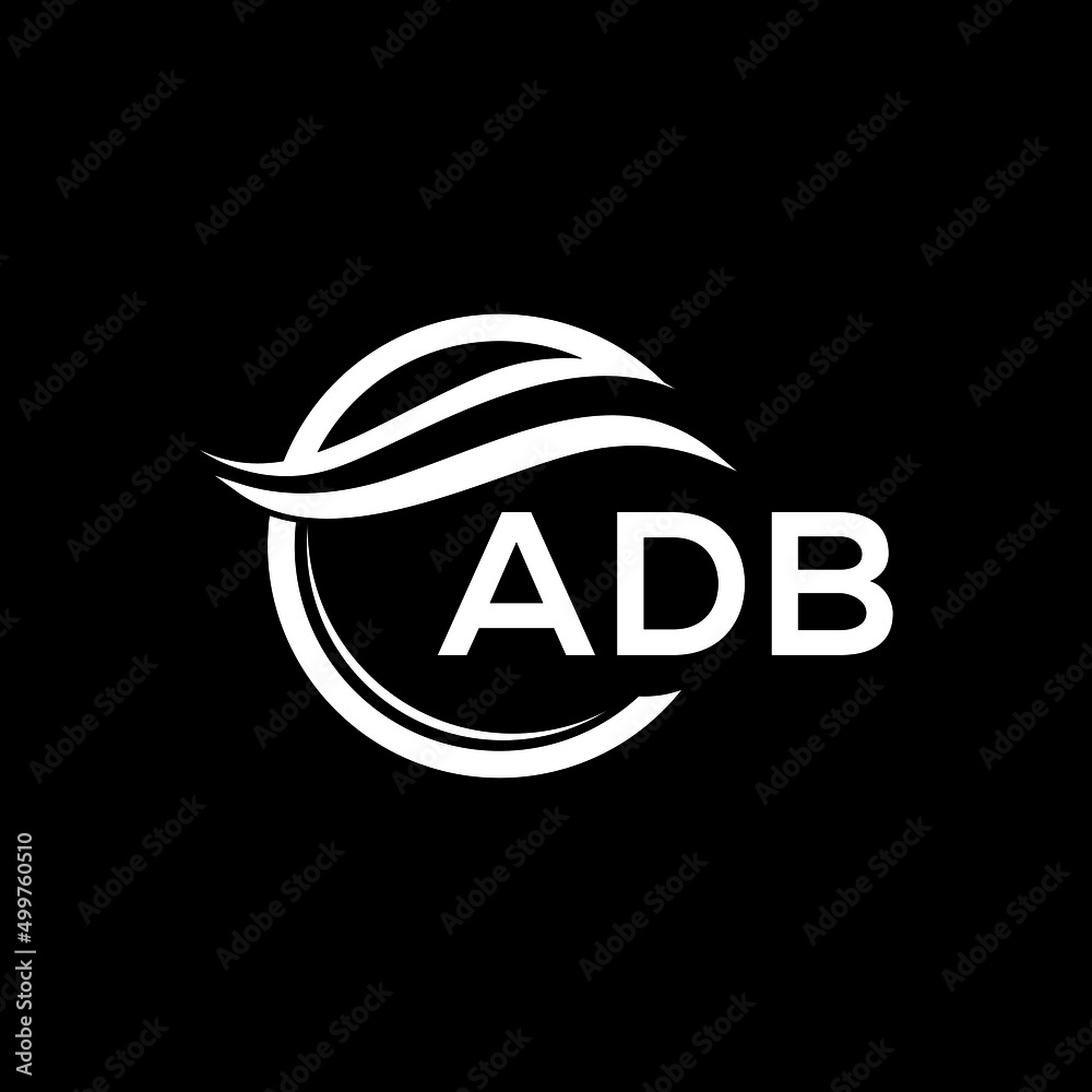 ADB letter logo design on black background. ADB creative initials ...