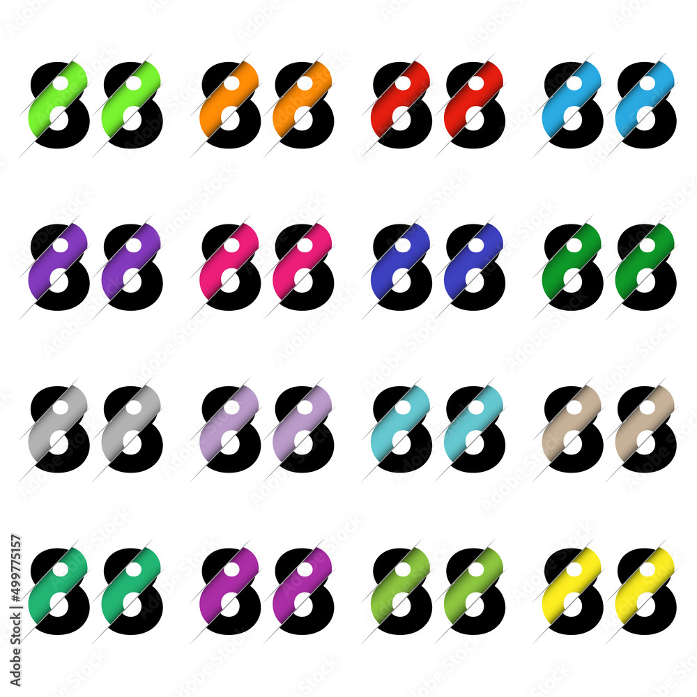 Paper cut number eighty eight 88. Realistic 3D multi layers papercut ...