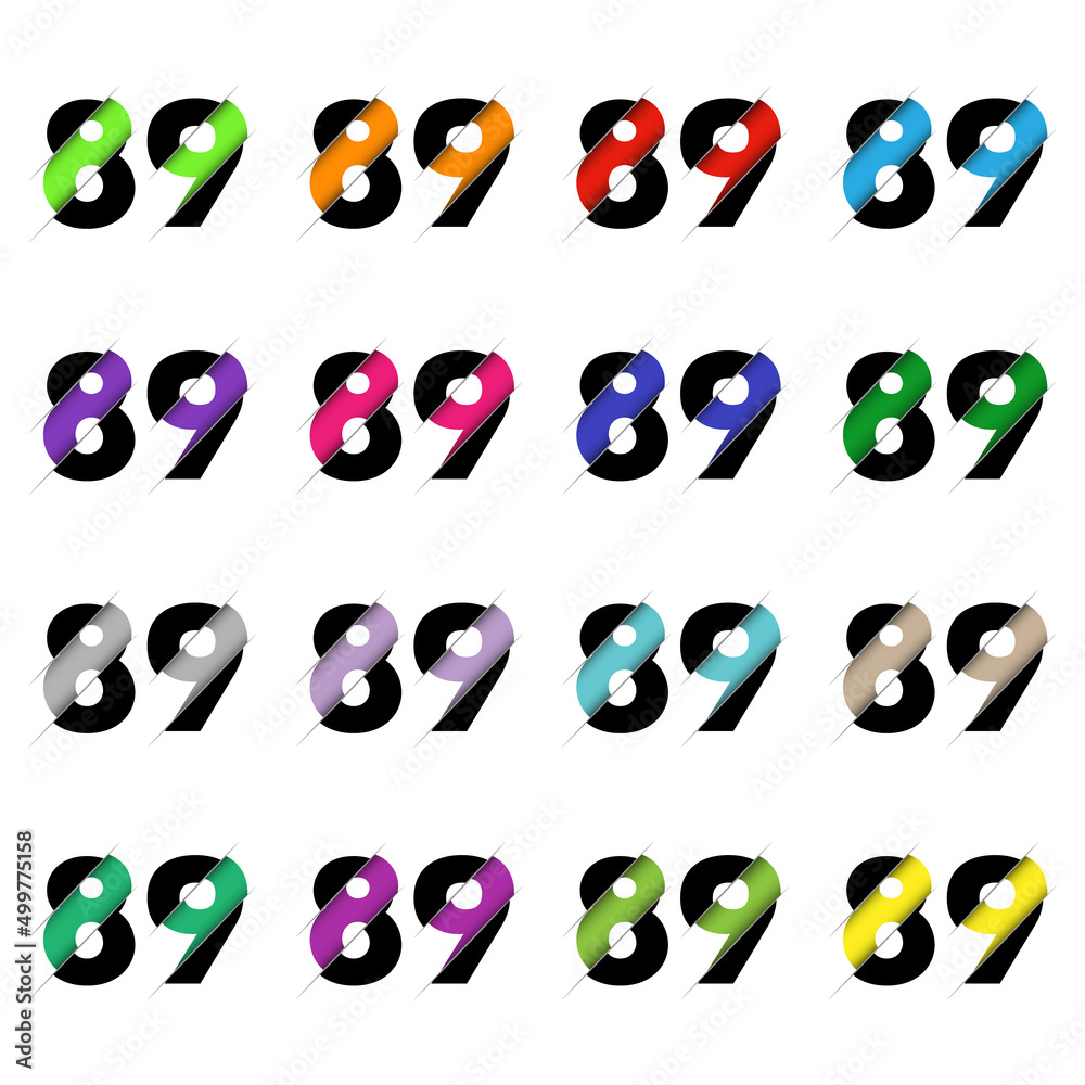 Paper cut number eighty nine 89. Realistic 3D multi layers papercut ...