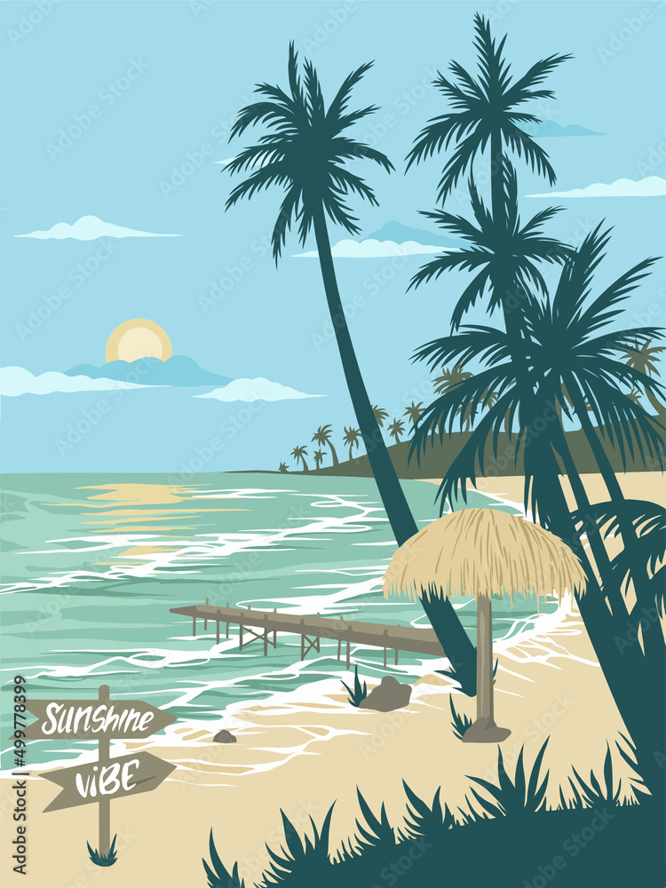 Retro Beach Background
