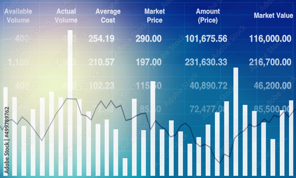 Business illustration background with graph and chart symbol for ...