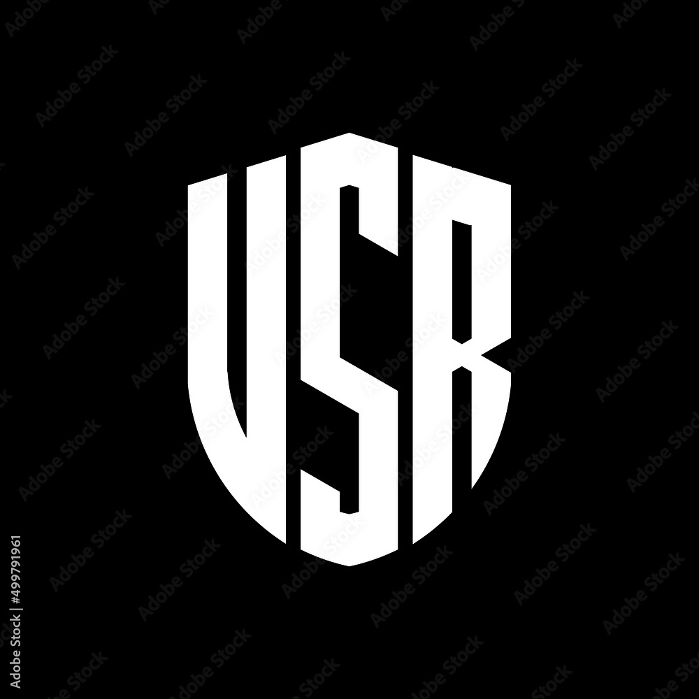 VSR letter logo design. VSR modern letter logo with black background ...