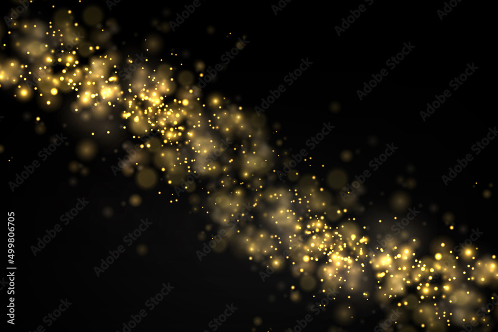 Sparkling golden magic dust particles bokeh light. Stock Vector | Adobe ...