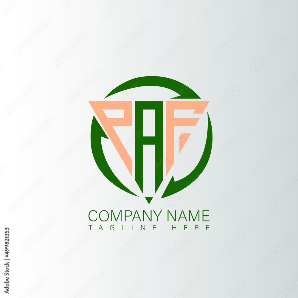 PAF letter logo design on white background.PAF creative initials letter ...