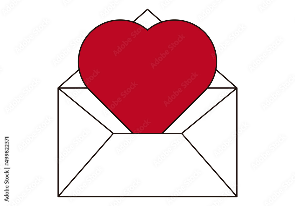 Icono de carta con un corazón. Stock Vector | Adobe Stock