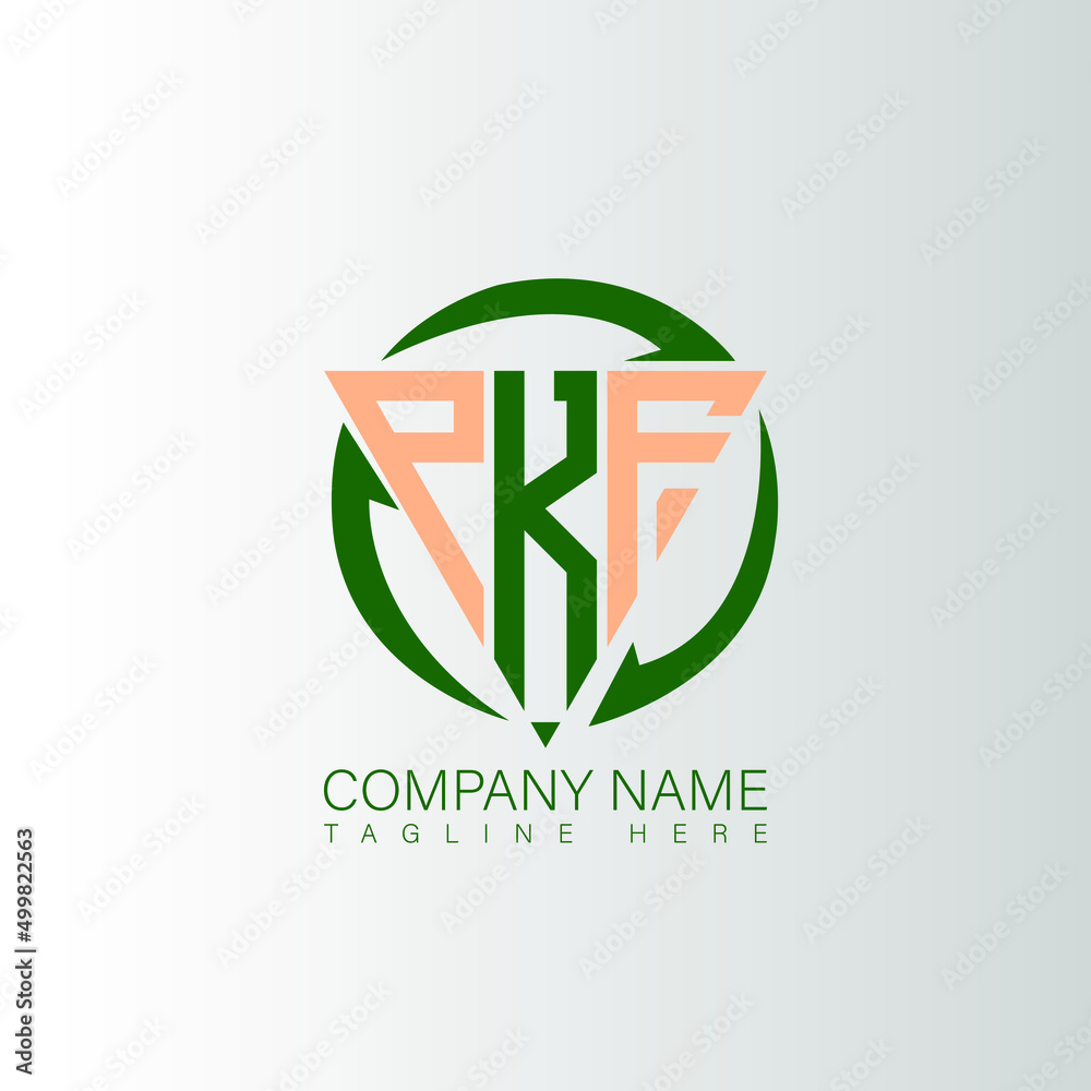 PKF letter logo design on white background.PKF creative initials letter logo concept.PKF letter ...