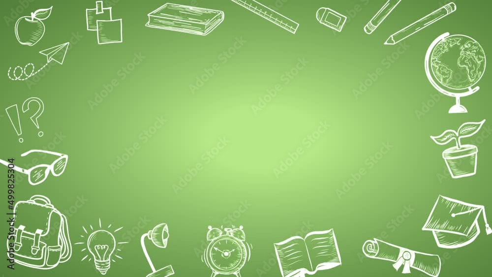 Animated Hand Drawn Retro Style Education Stationary Motion Pattern ...