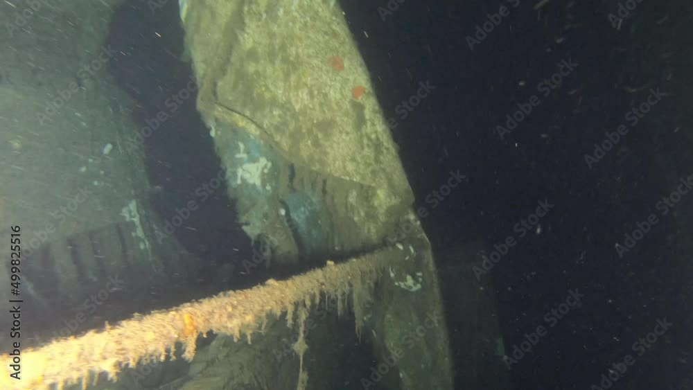 Scuba divers swims on the Shipwreck Swedish ferry MS Zenobia. Wreck ...