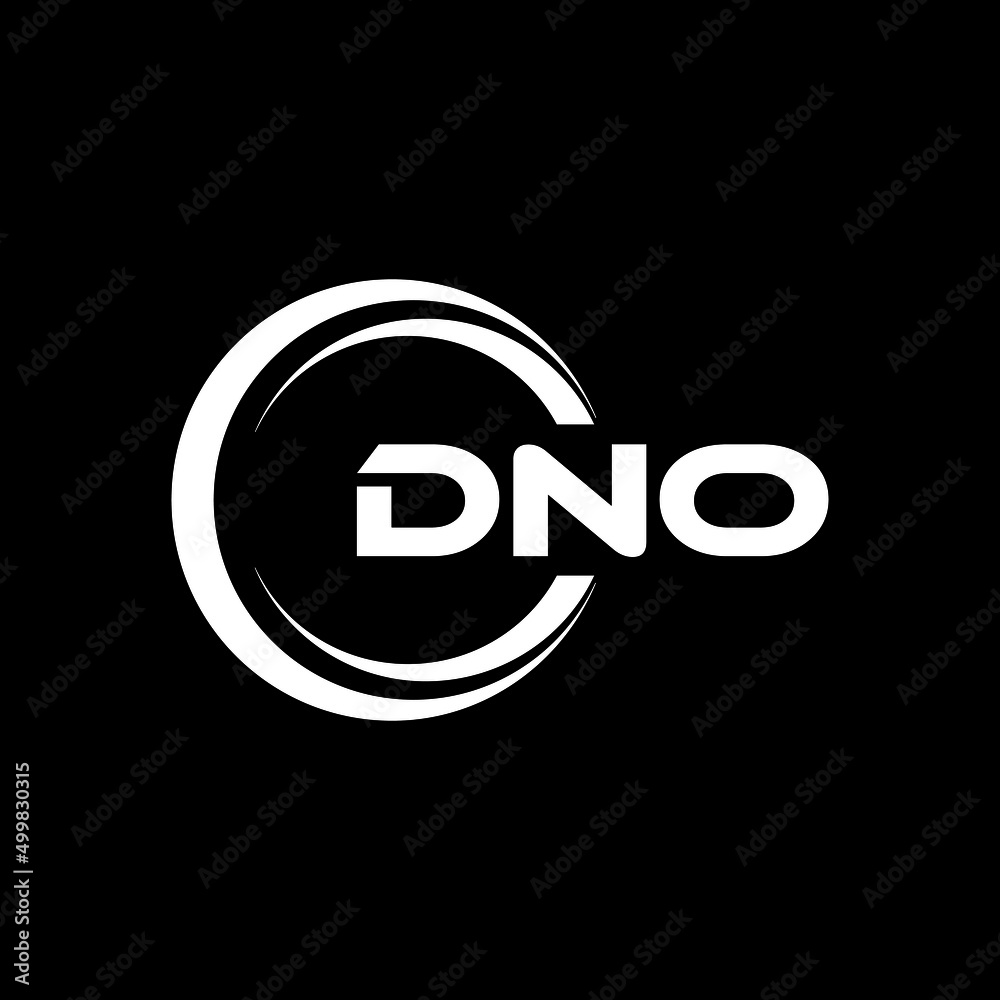 Vecteur Stock DNO letter logo design with black background in ...